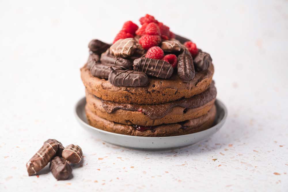 Sumptuous Chocolate Raspberry Layer Cake – Flower & White